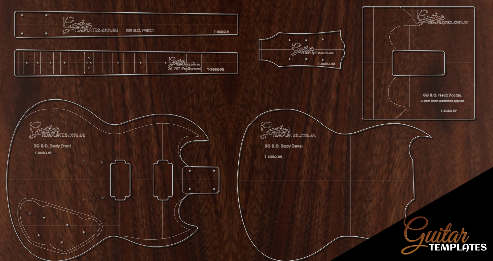 SG Style (Bolt On Neck) Template Set - Guitar Templates