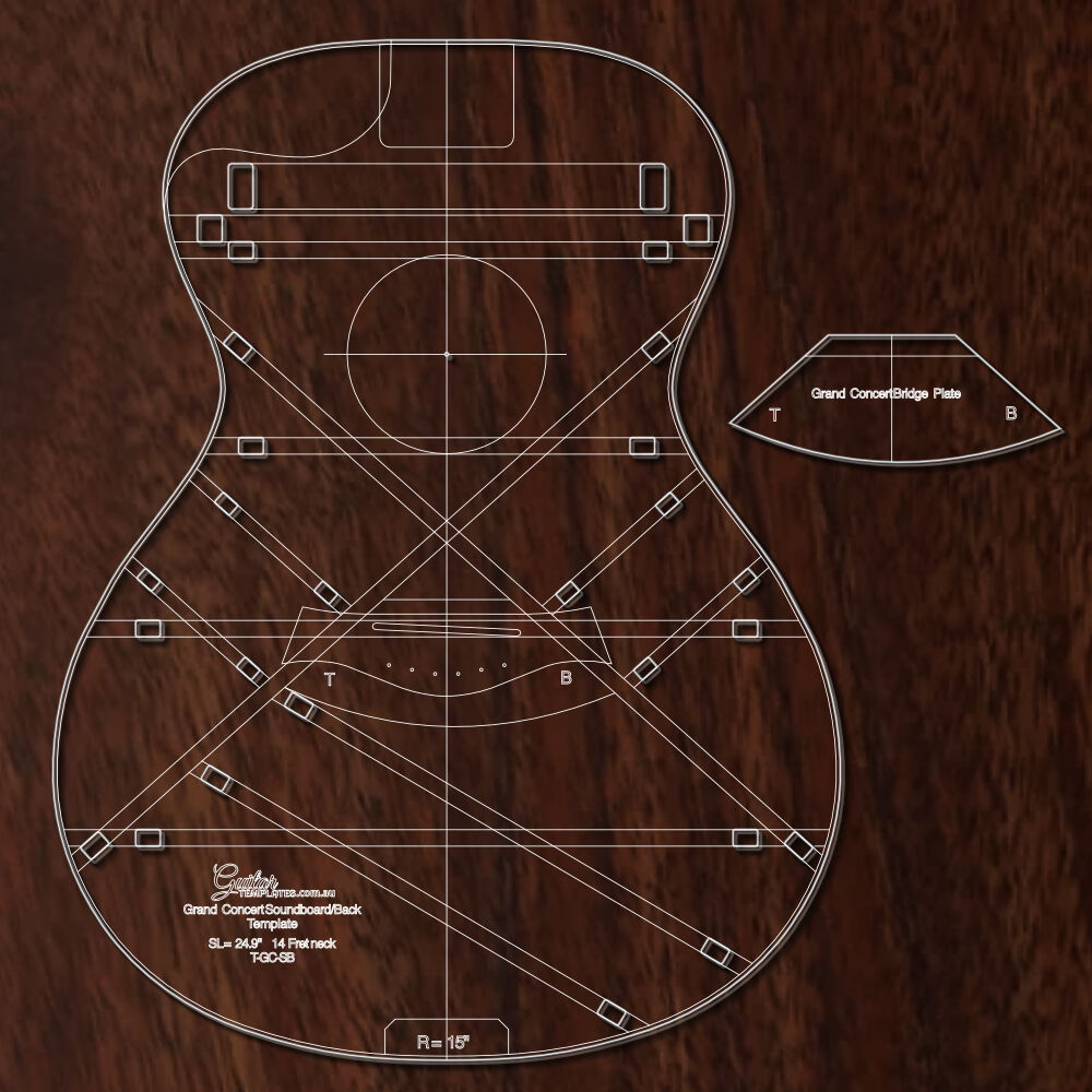 Grand Concert 6 String Acoustic Template Set - Guitar Templates