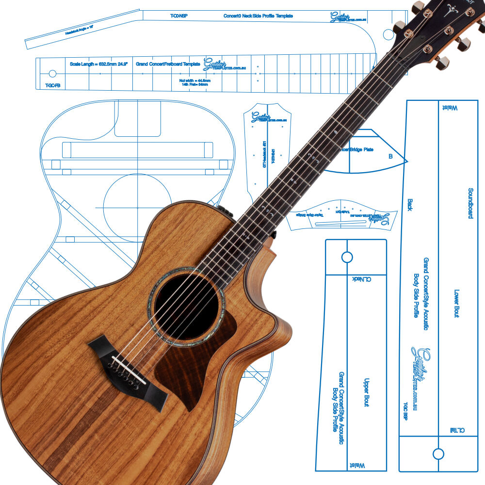 Grand Concert 6 String Acoustic Template Set - Guitar Templates