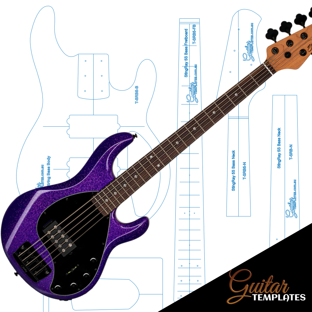 Stingray 5 String Bass Style Template Set Guitar Templates
