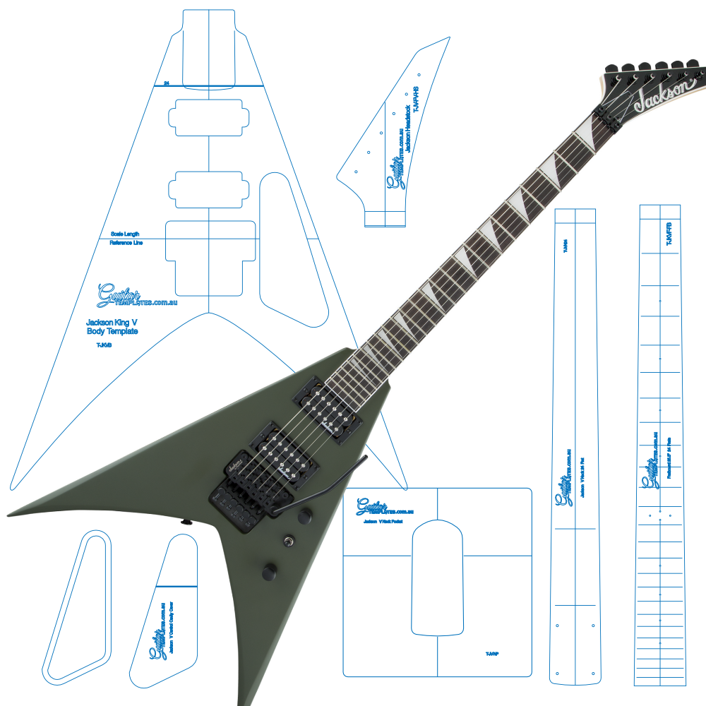 Jaxsun King V Style Template - Guitar Templates