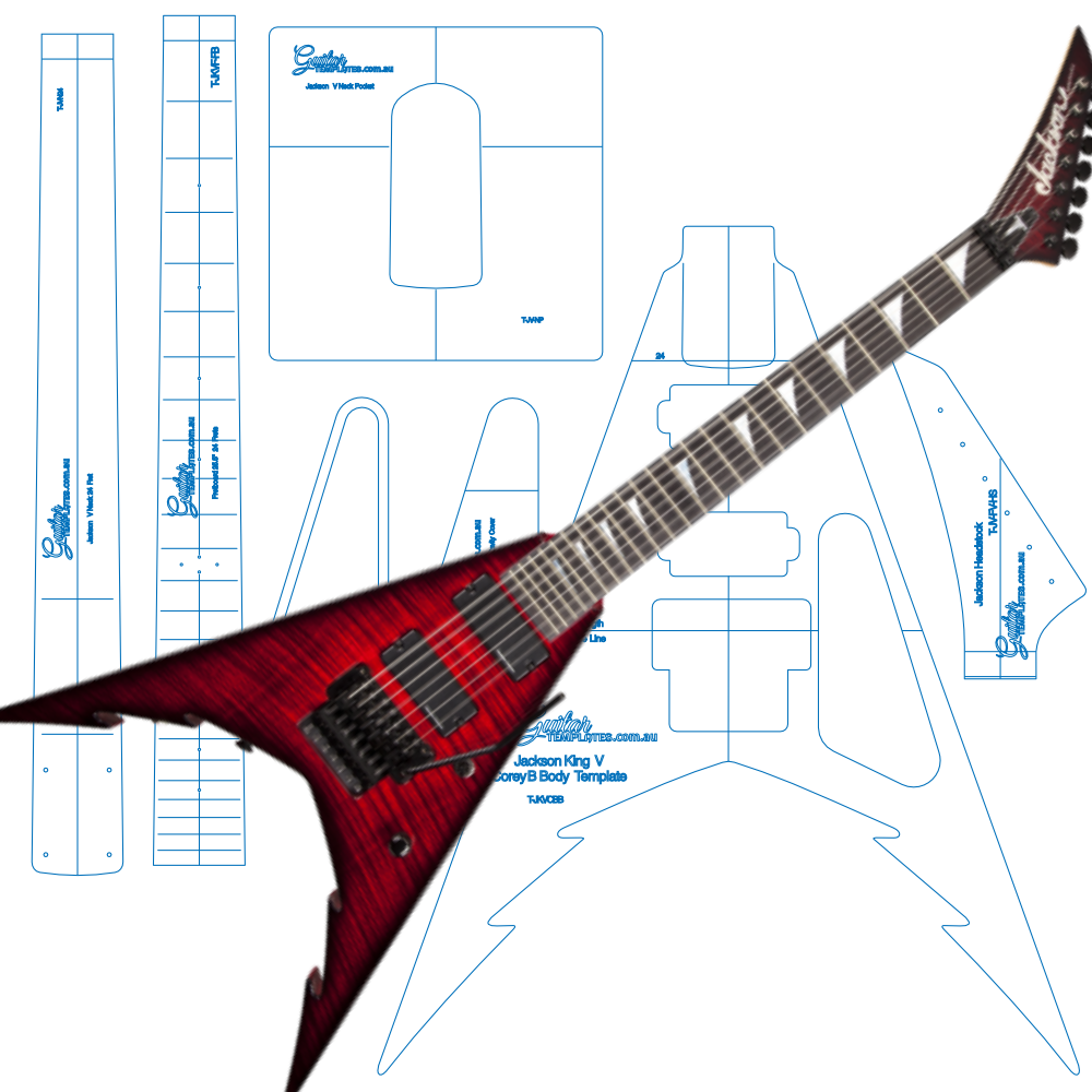 Jaxsun Corey Beaulieu King V Style Template - Guitar Templates
