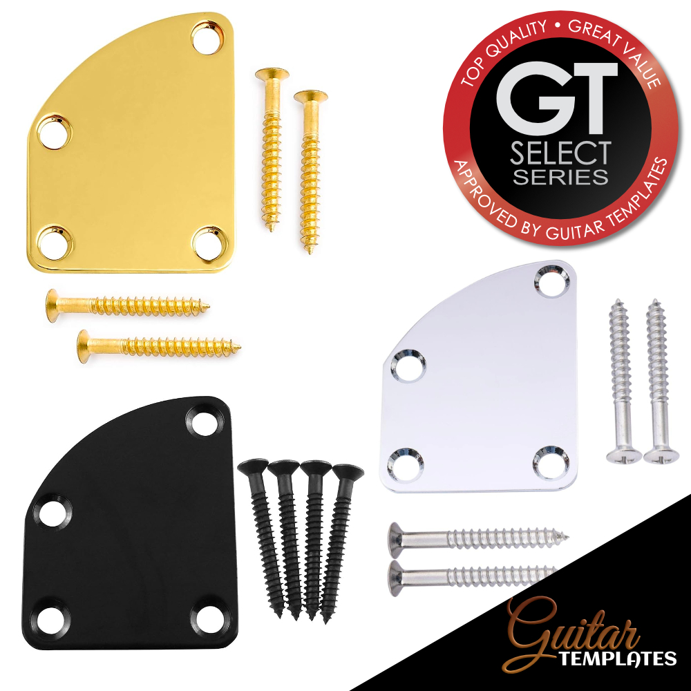 Curved 4-hole Neck Plate for Guitar or Bass