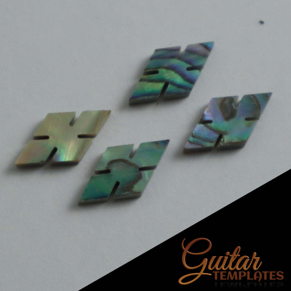 Paua Notched Diamond Inlays - Guitar Templates