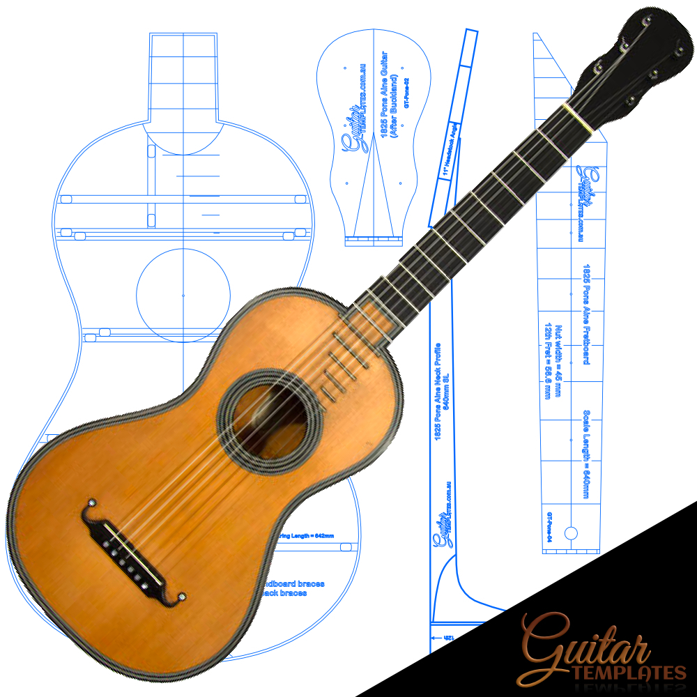 1825 Pons Classical Guitar Template Set - Guitar Templates