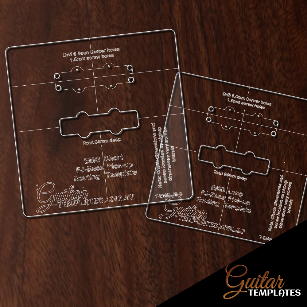 EMG Long & Short FJ-Bass Pick up Route Templates