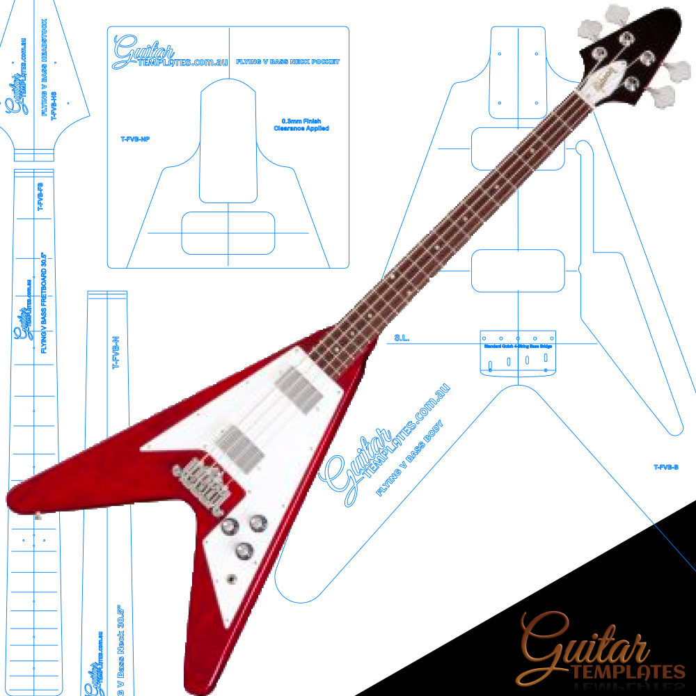 Flying V Bass Style Template - Guitar Templates