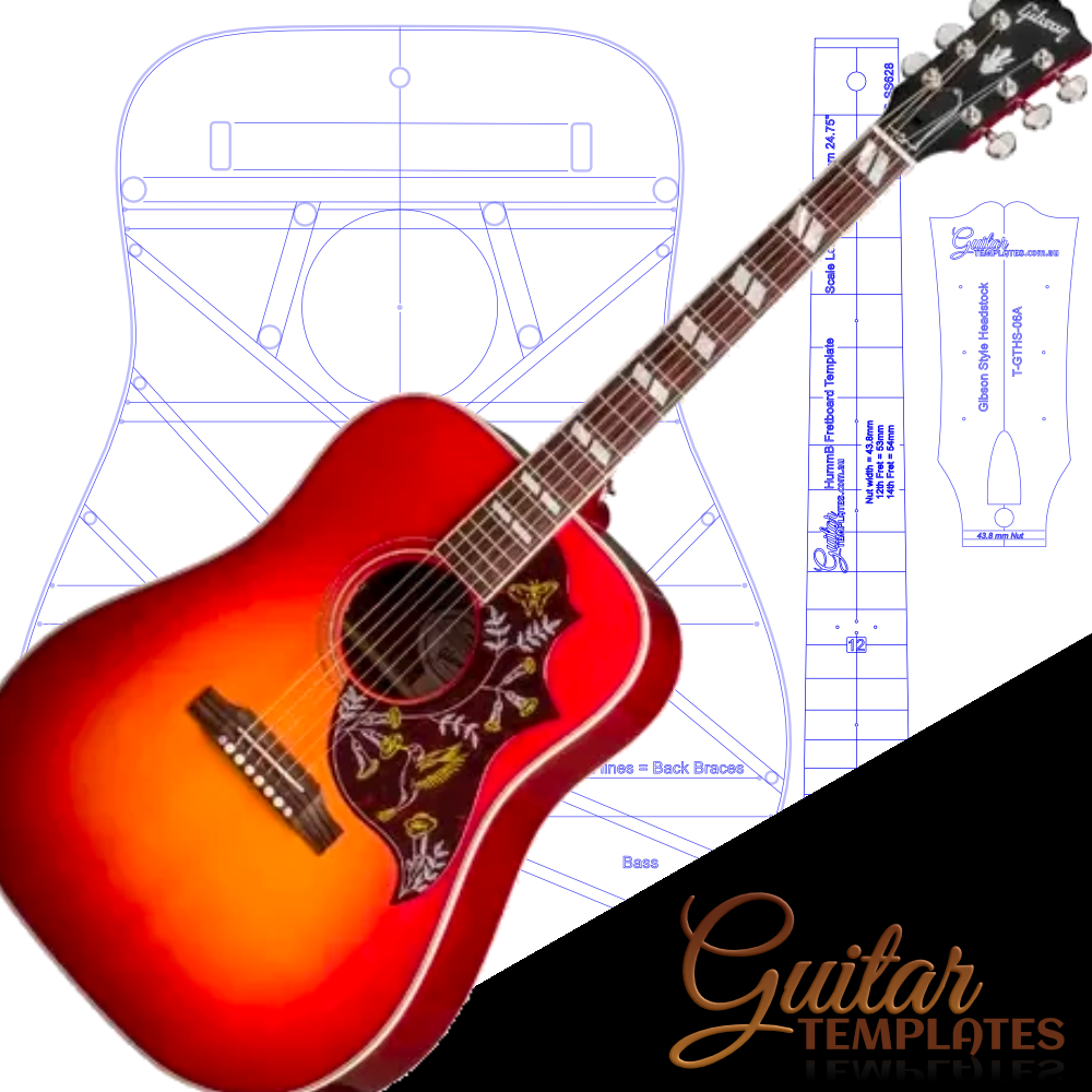 Gibson Hummingbird Style Acoustic Template - Guitar Templates