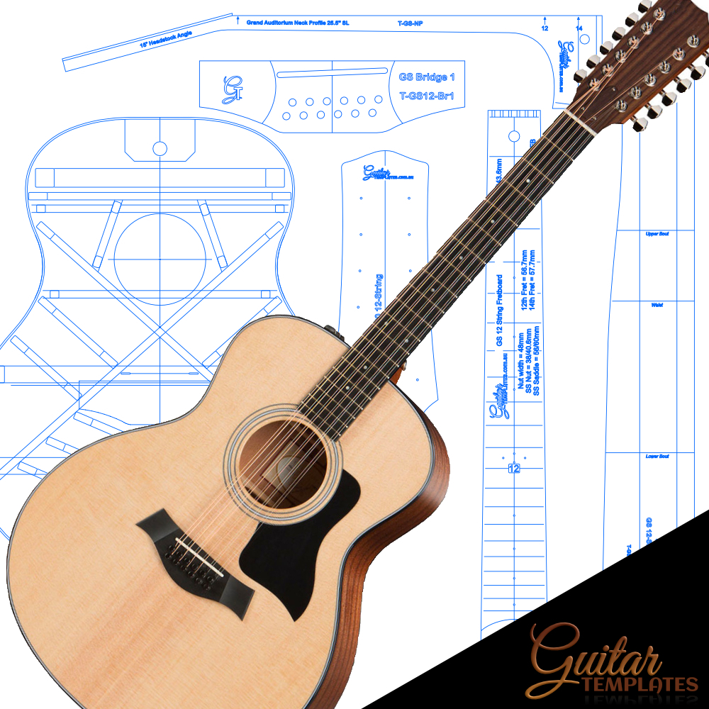 Grand Symphony 12-String Acoustic Template Set - Guitar Templates