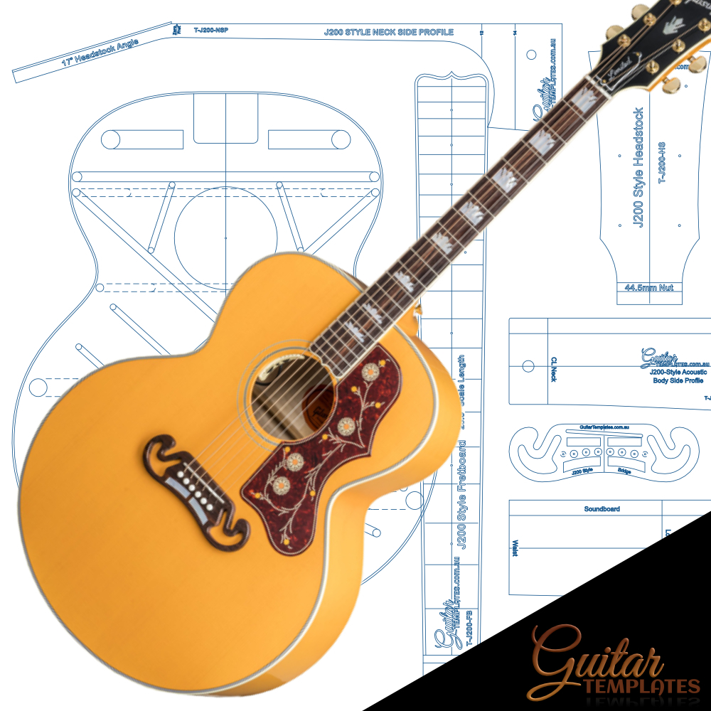 Gibson J200 Style Acoustic Template - Guitar Templates