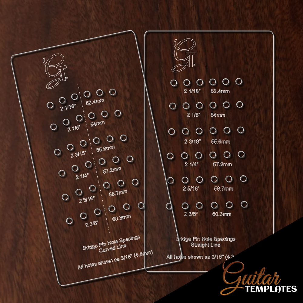 Bridge Pin Templates (Curved or Straight) - Guitar Templates