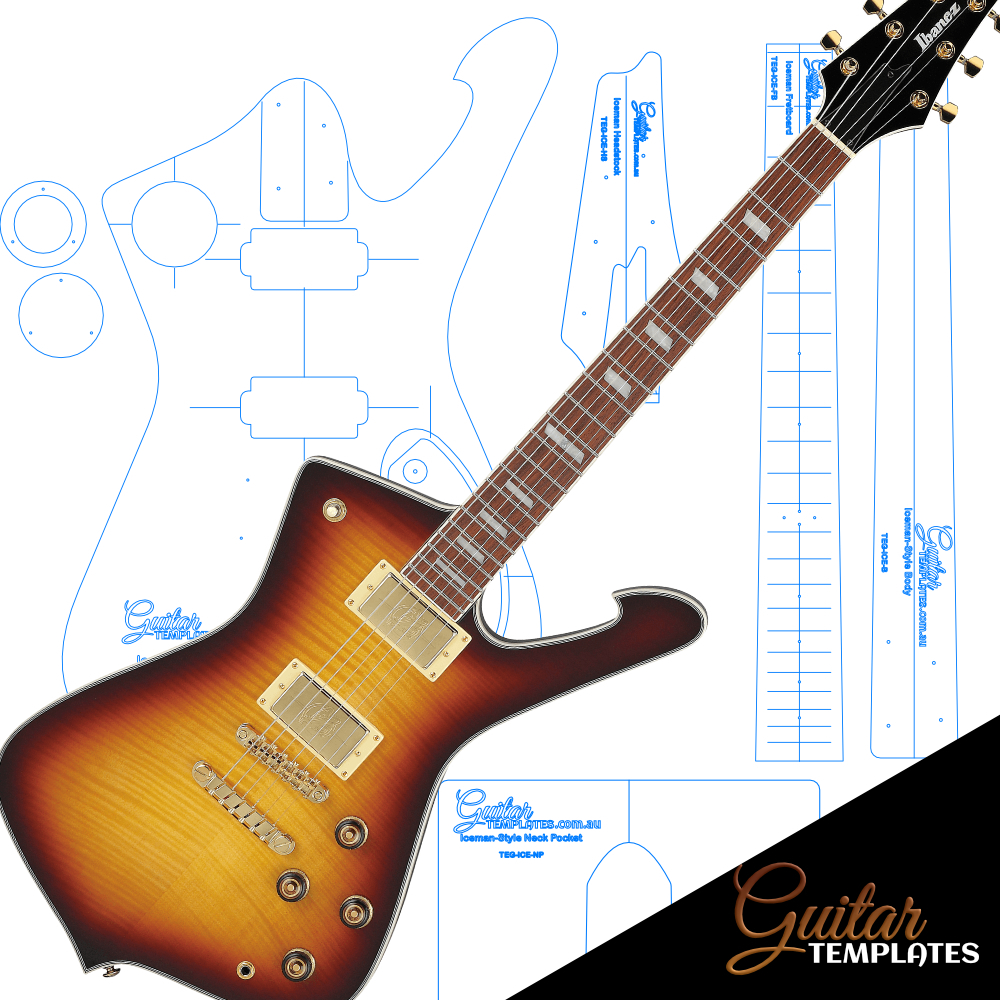 Iceman Style Template Set - Guitar Templates